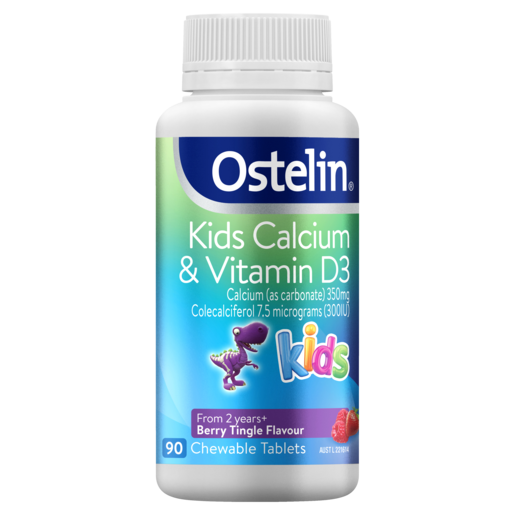 [MPLUS] Ostelin Kids Calcium & Vitamin D3 Chewable - Berry Tingle 90S