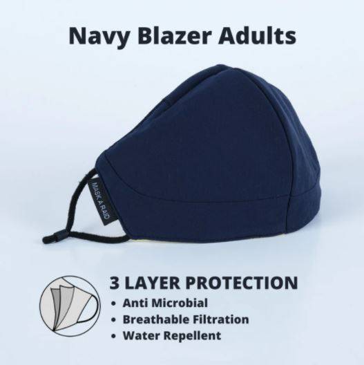 MASKARAID ULTRA PREMIUM 3 PLY REUSABLE FABRIC MASK NAVY BLAZER [ADULTS]