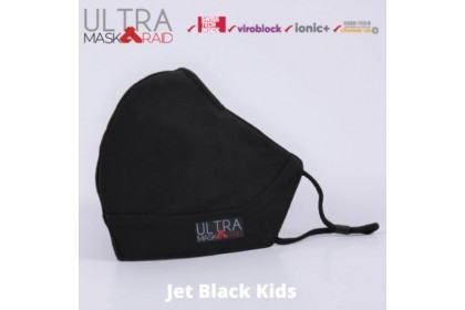 MASKARAID ULTRA PREMIUM 3 PLY REUSABLE FABRIC MASK JET BLACK [ADULTS]