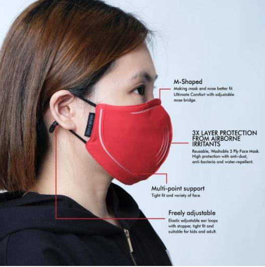 MASKARAID STRUCTURED 3 PLY REUSABLE FABRIC MASK SAMBA [ADULTS]