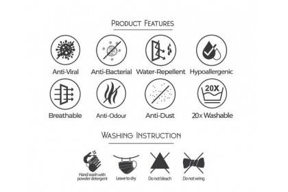 MASKARAID STRUCTURED 3 PLY REUSABLE FABRIC MASK INDIGO [ADULTS]