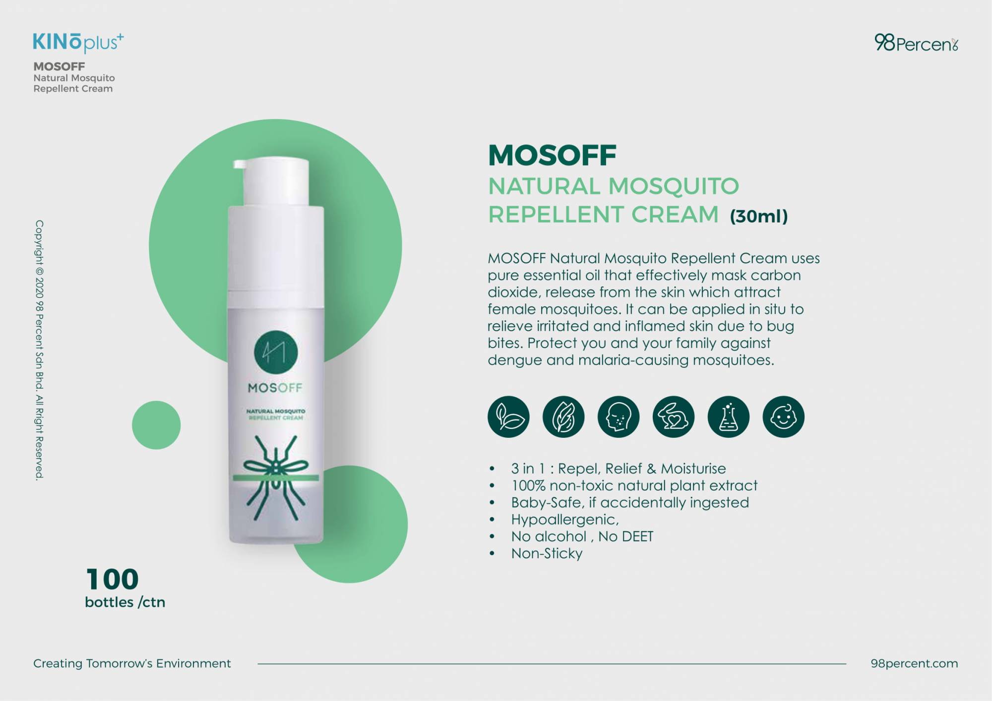 [MPLUS] MOSOFF Natural Mosquito Repellent Cream 30ml