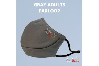 MASKARAID Adult Ultra X 4 Ply Reusable Fabric Mask Grey (Earloop)