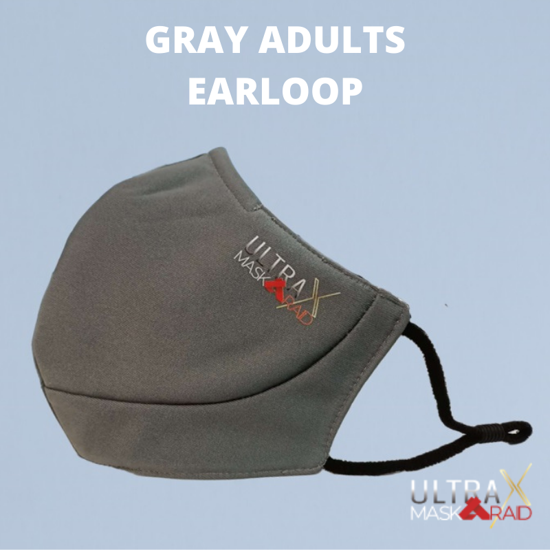 MASKARAID Adult Ultra X 4 Ply Reusable Fabric Mask Grey (Earloop)