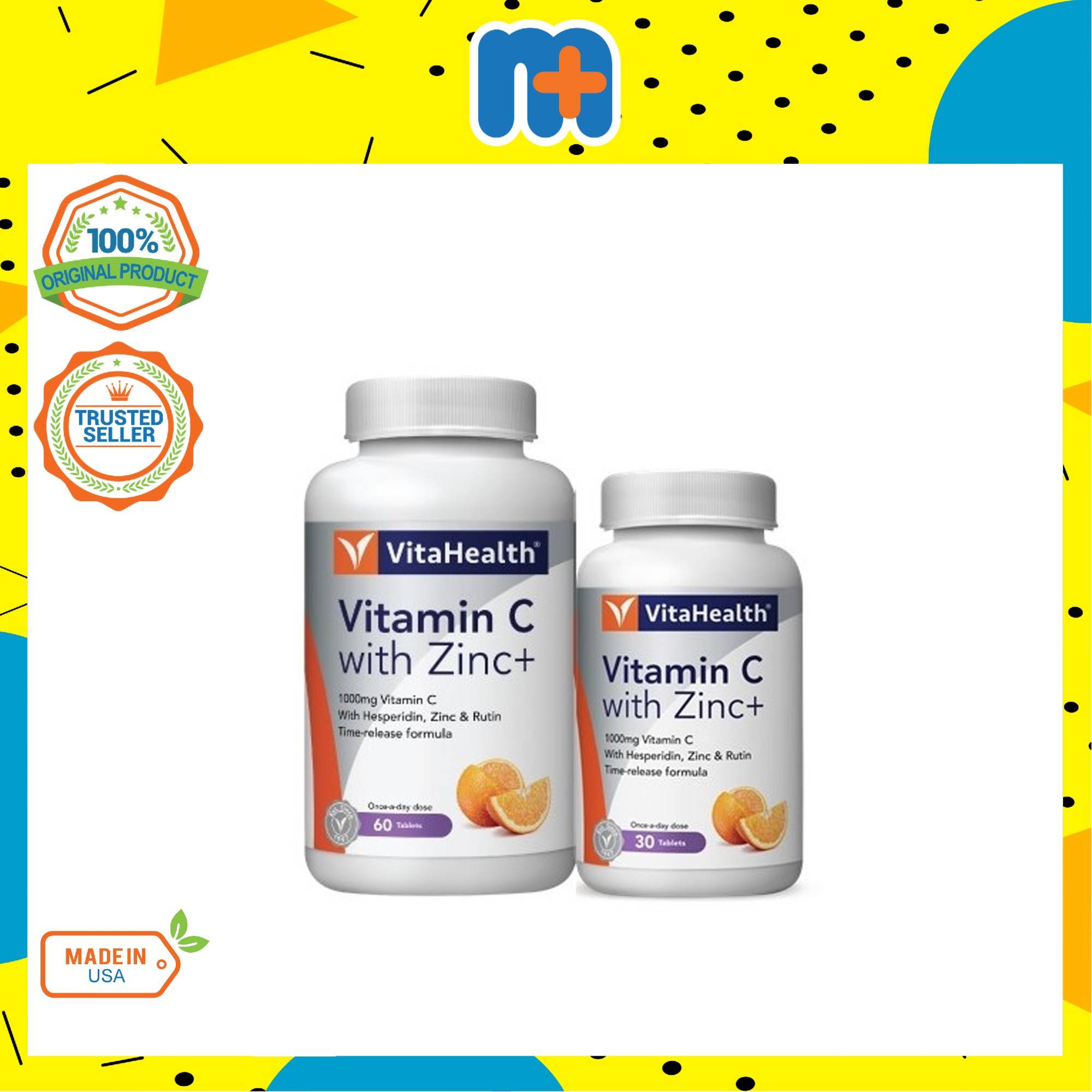 VITAHEALTH TIME RELEASE VIT C 1000 + ZINC 60S+30S