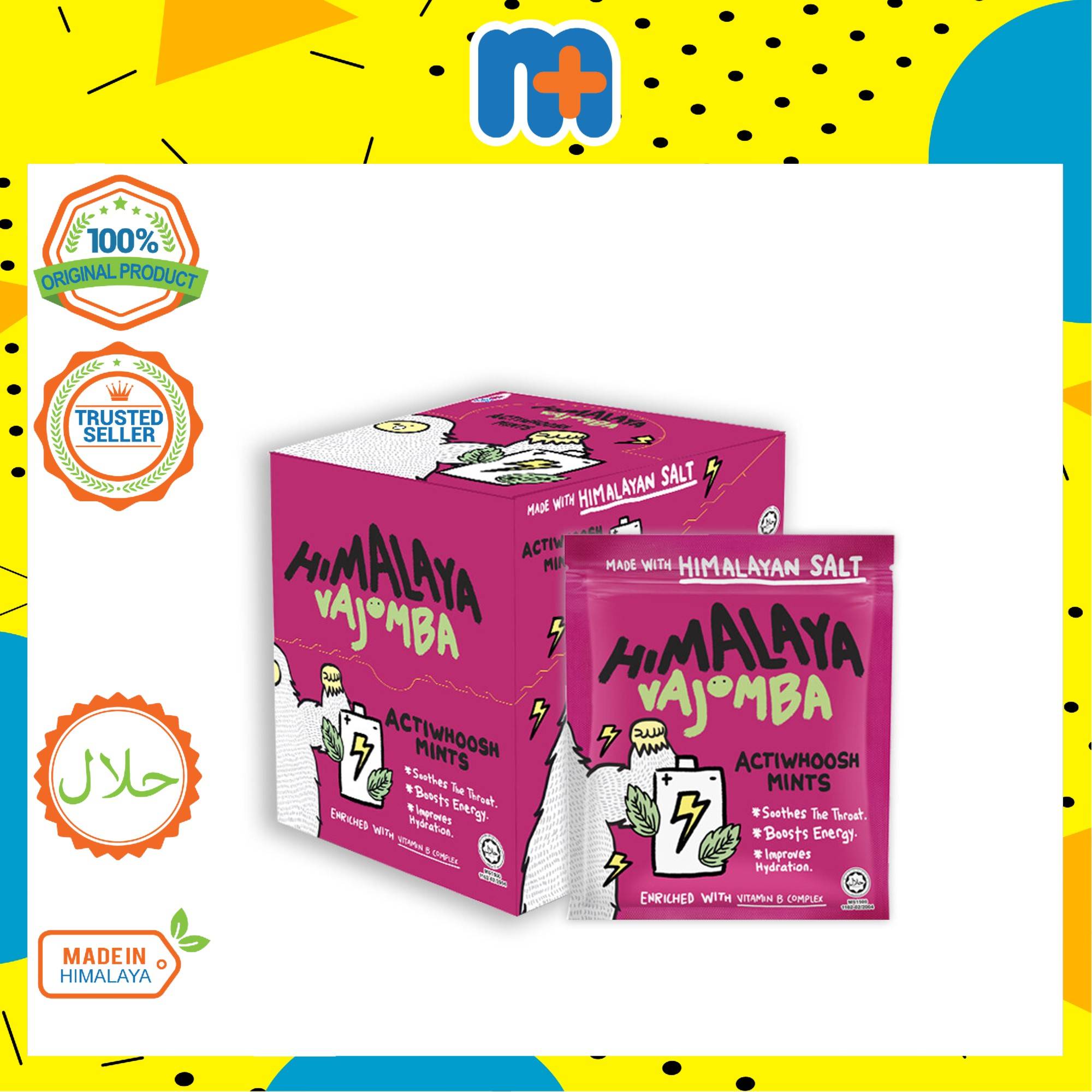 HIMALAYA SALT SPORTS CANDY - VAJOMBA ACTIWHOOSH MINTS 15G 1'S X 12