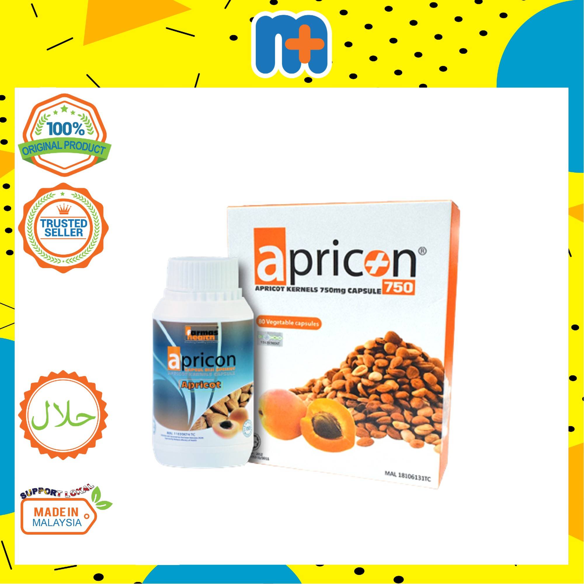FARMAS HEALTH APRICON APRICOT KERNELS CAPSULE 750MG 80S