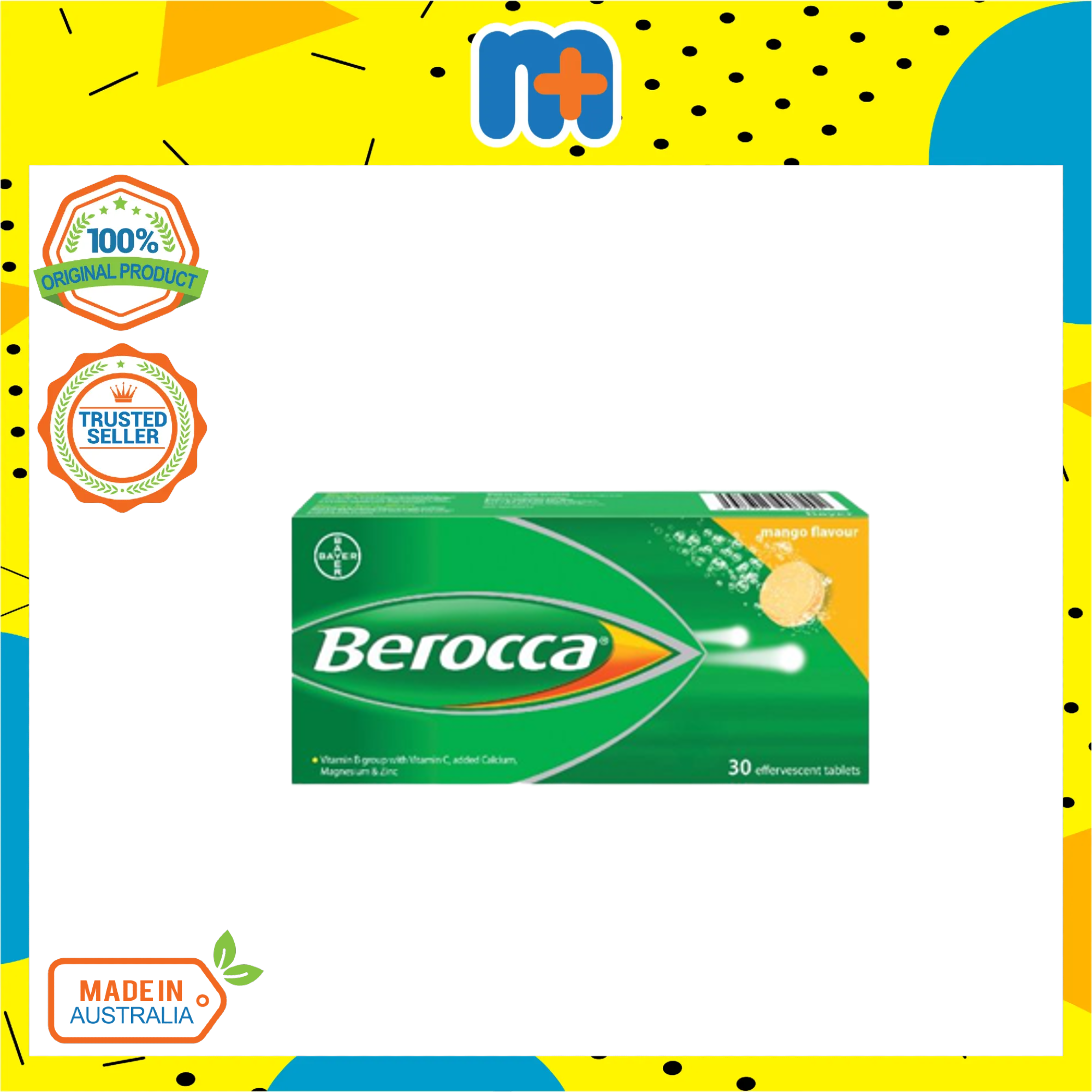 BEROCCA EFFERVESCENT TABLET - MANGO 30S