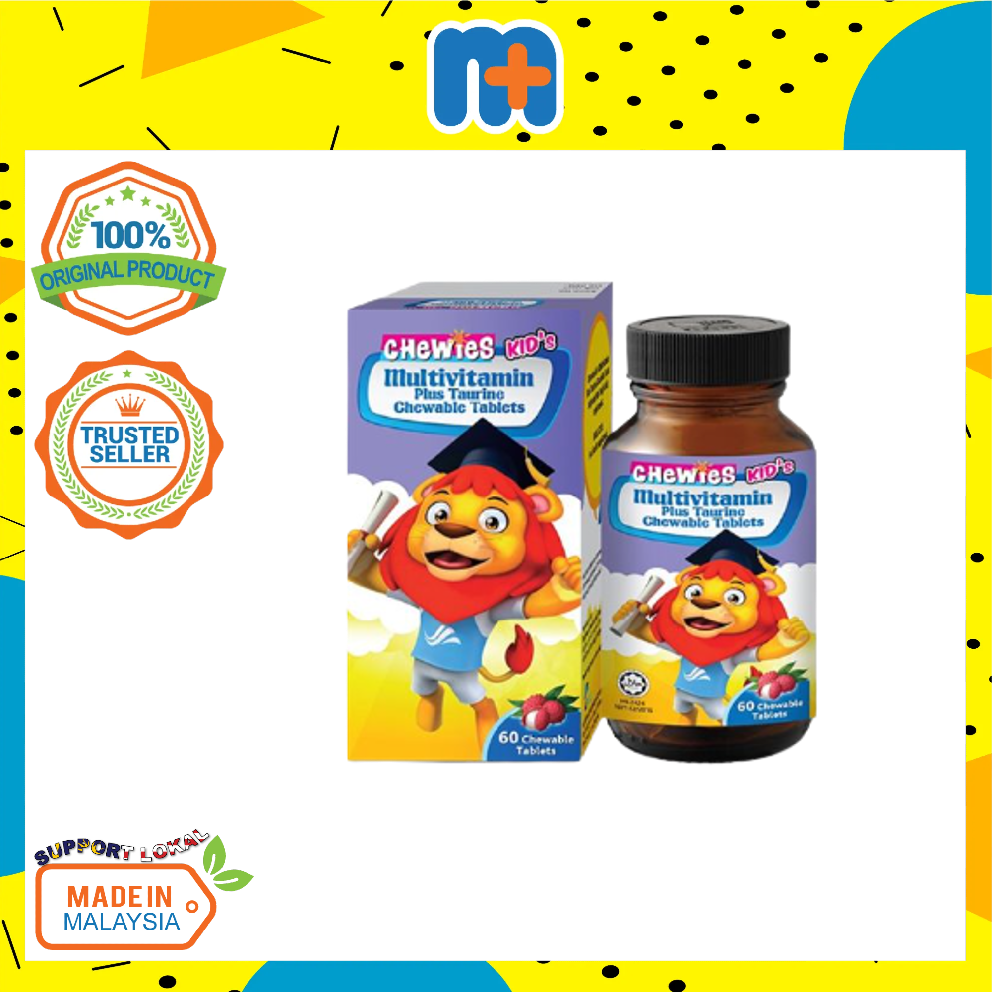 CHEWIES KIDS MULTIVITAMIN PLUS TAURINE 2X60S - LYCHEE