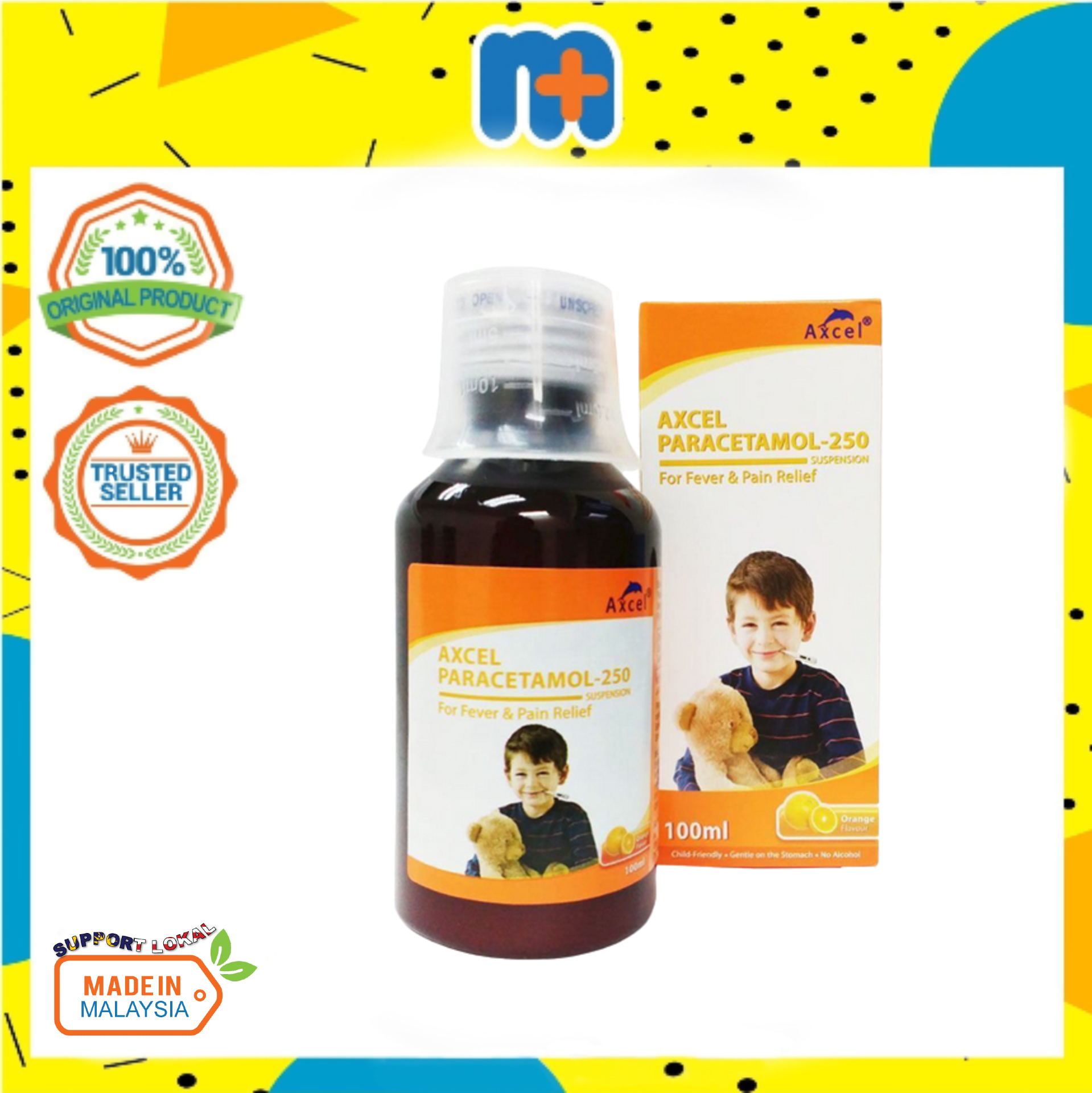 [MPLUS] AXCEL Paracetamol 250mg/5ml Syr (Orange) 60ml