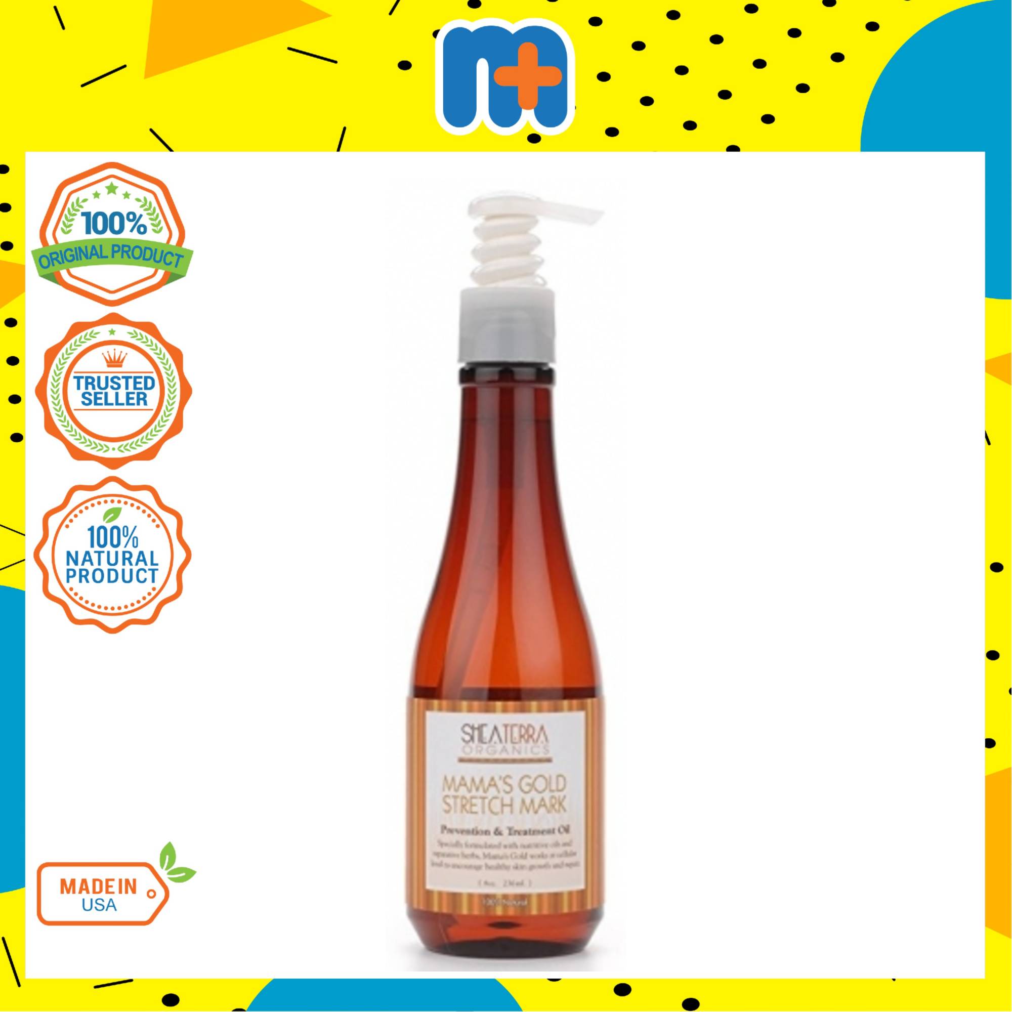 SHEA TERRA ORGANICS MAMA'S GOLD STRETCH MARK PREVENTION & TREATMENT OIL 8OZ