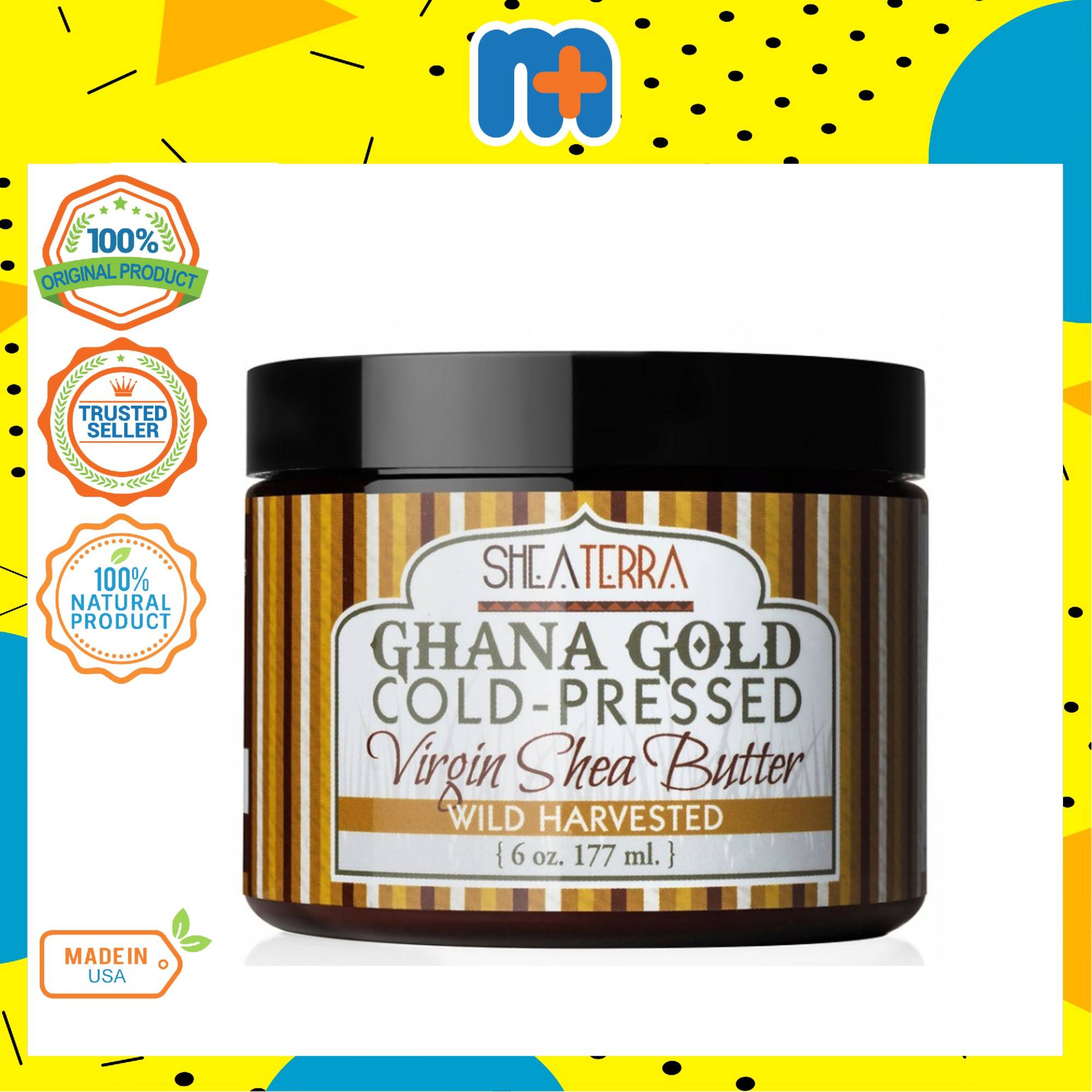 SHEA TERRA ORGANICS GHANA GOLD SHEA BUTTER 4OZ 118ML