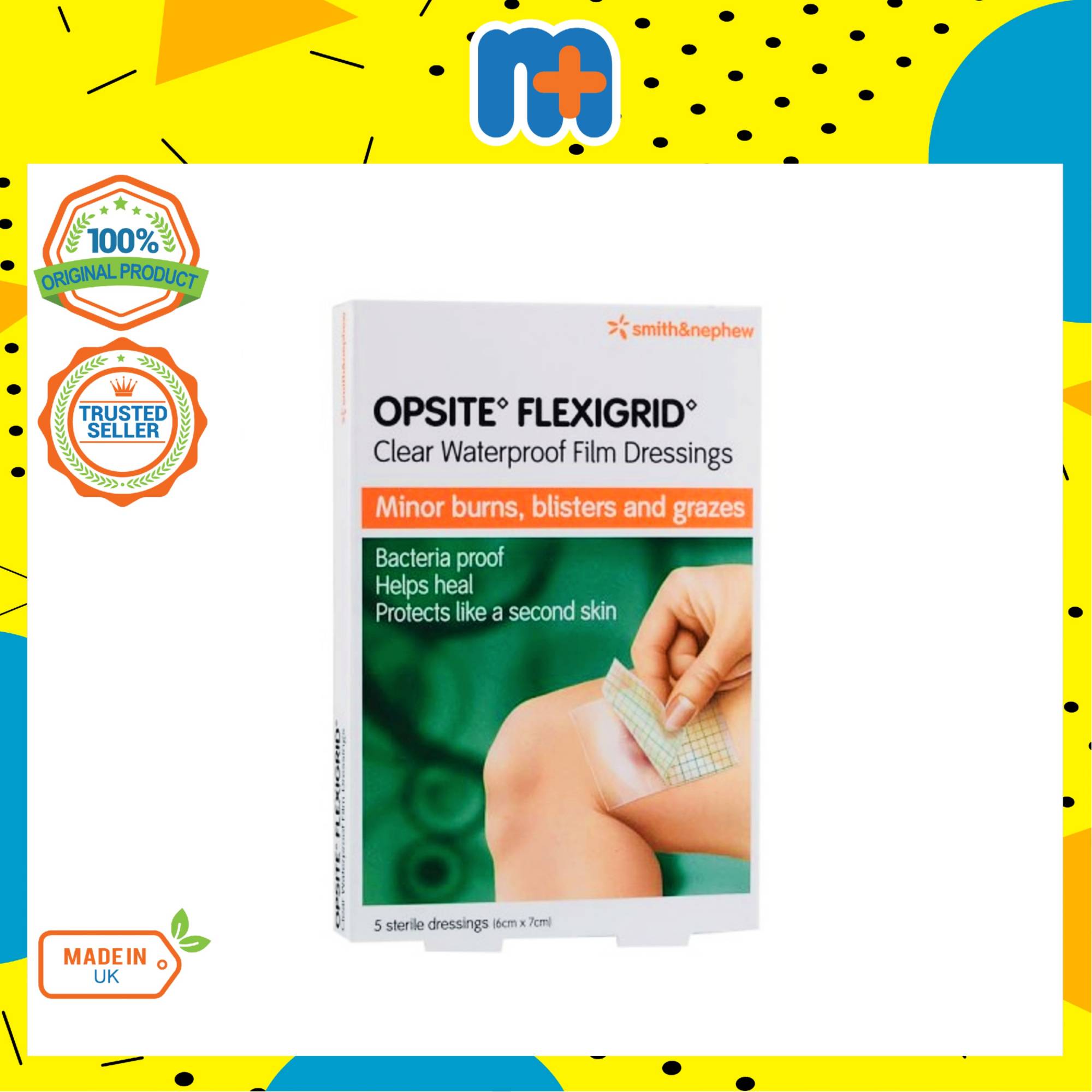 S&N OPSITE FLEXIGRID WATERPROOF DRESSING 6X7CM 5S