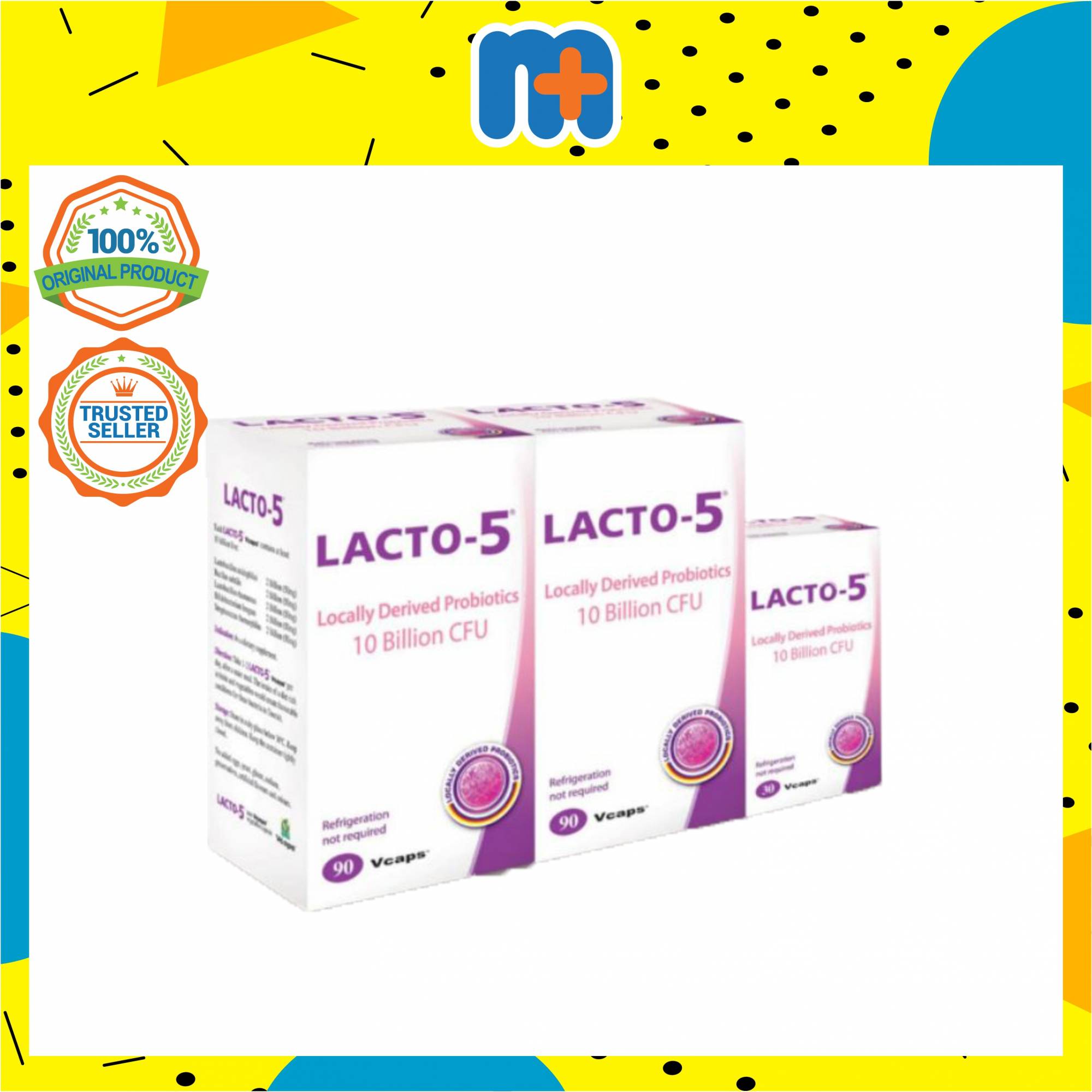 [MPLUS] LACTO-5 Capsule 10 Billion CFU 2X90S FOC 30'S