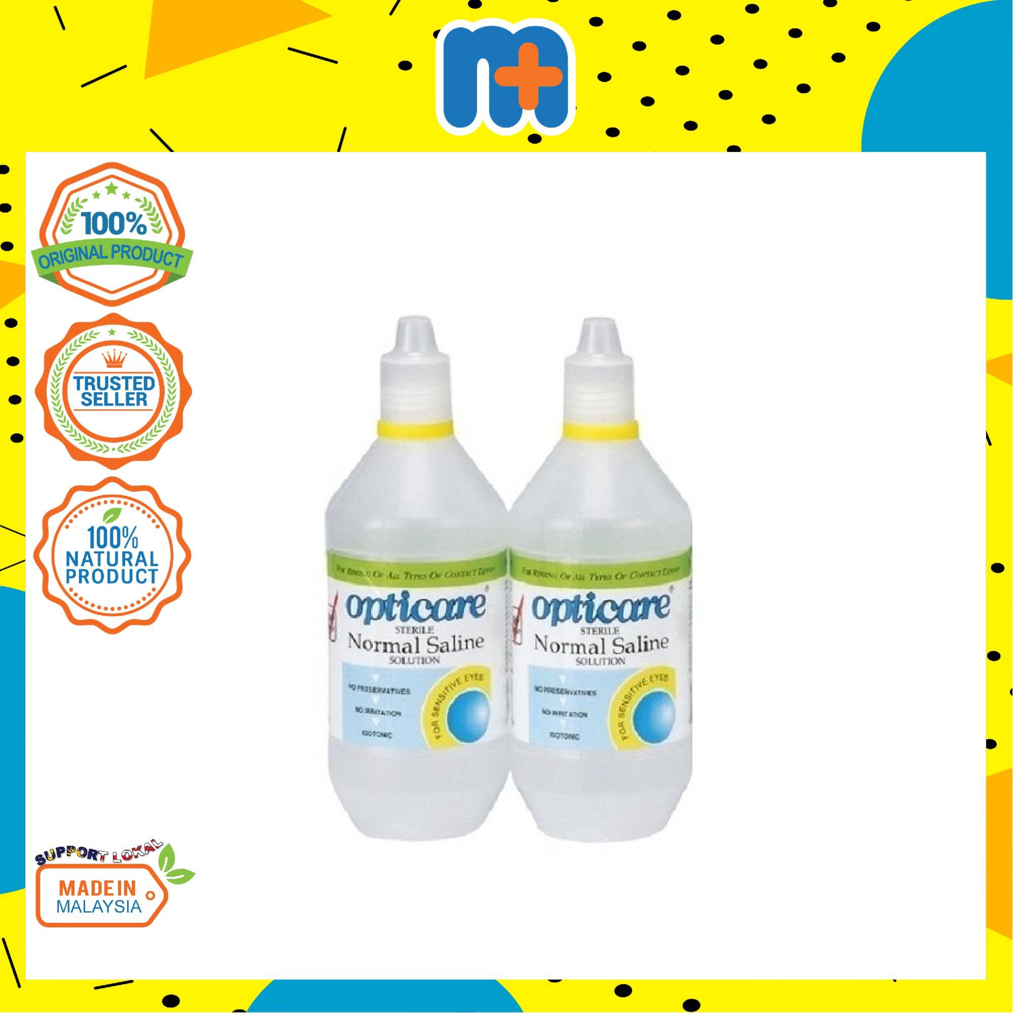 [MPLUS] OPTICARE Normal Saline 120ml 2s