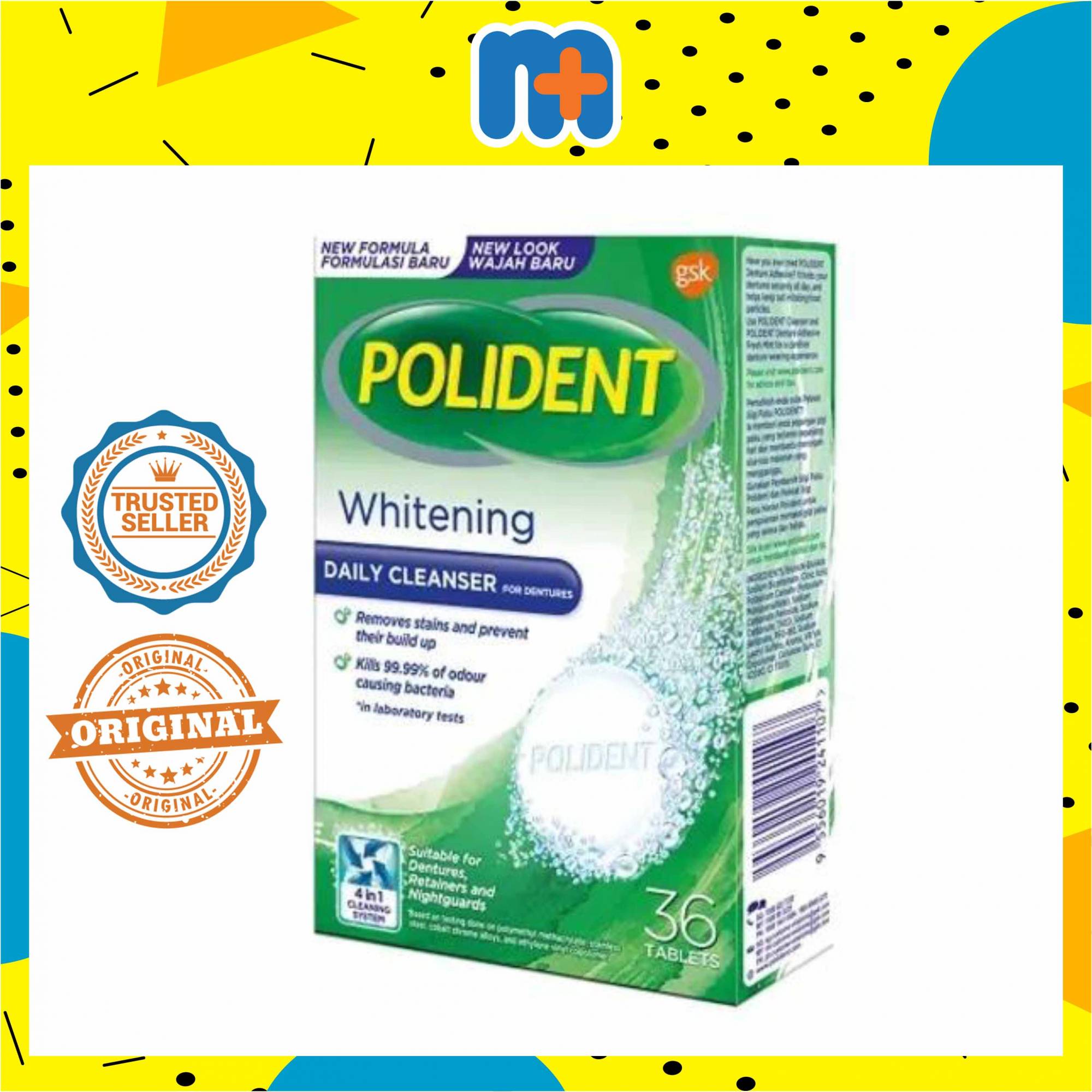 POLIDENT OVERNIGHT WHITENING 36S