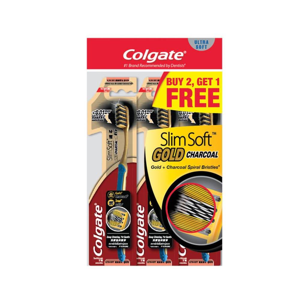 18000631 COLGATE SLIM SOFT GOLD CHARCOAL B2F1 (ULTRA SOFT)
