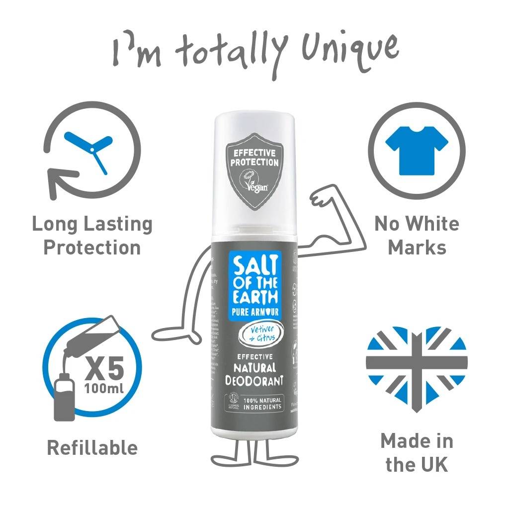 [MPLUS] SALT OF THE EARTH Natural Crystal Deodorant Pure Armour Spray 100ml