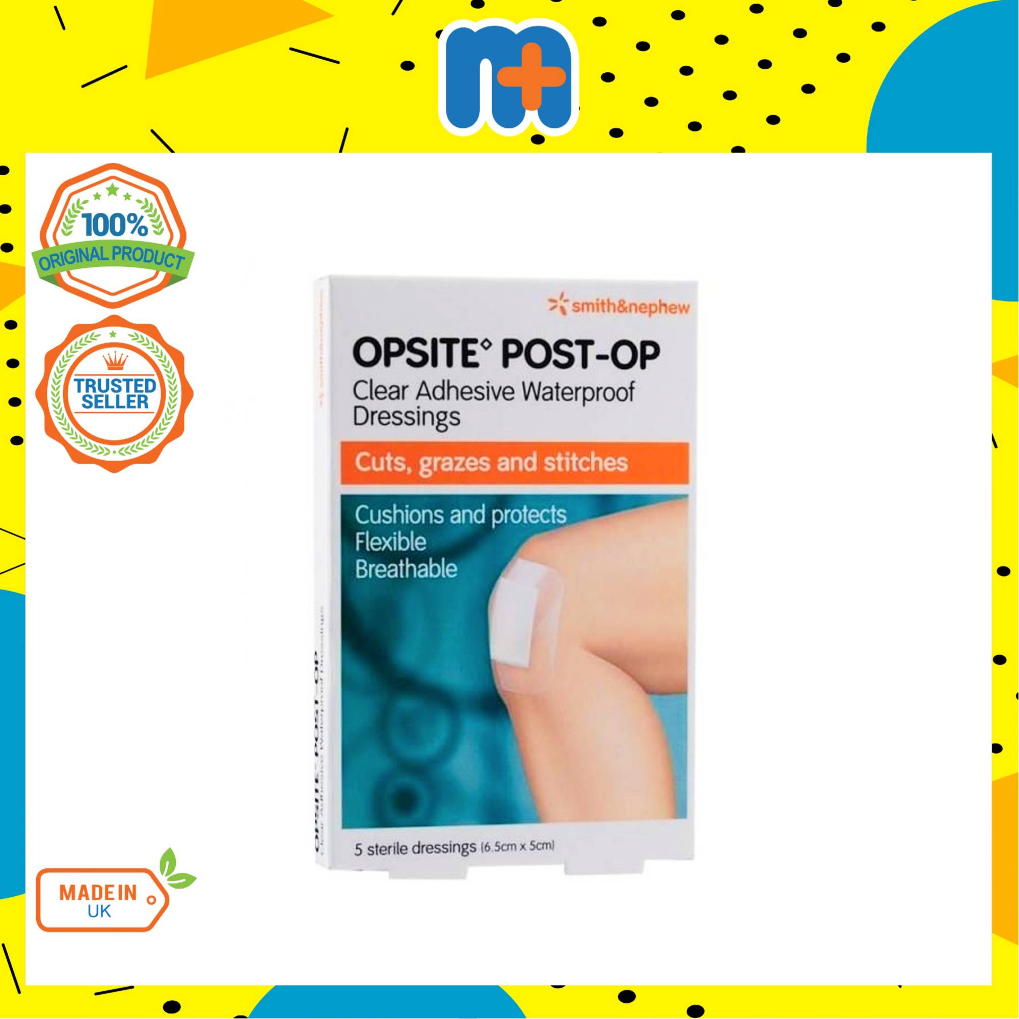 S&N OPSITE POST-OP WATERPROOF DRESSING 6.5X5CM 5S