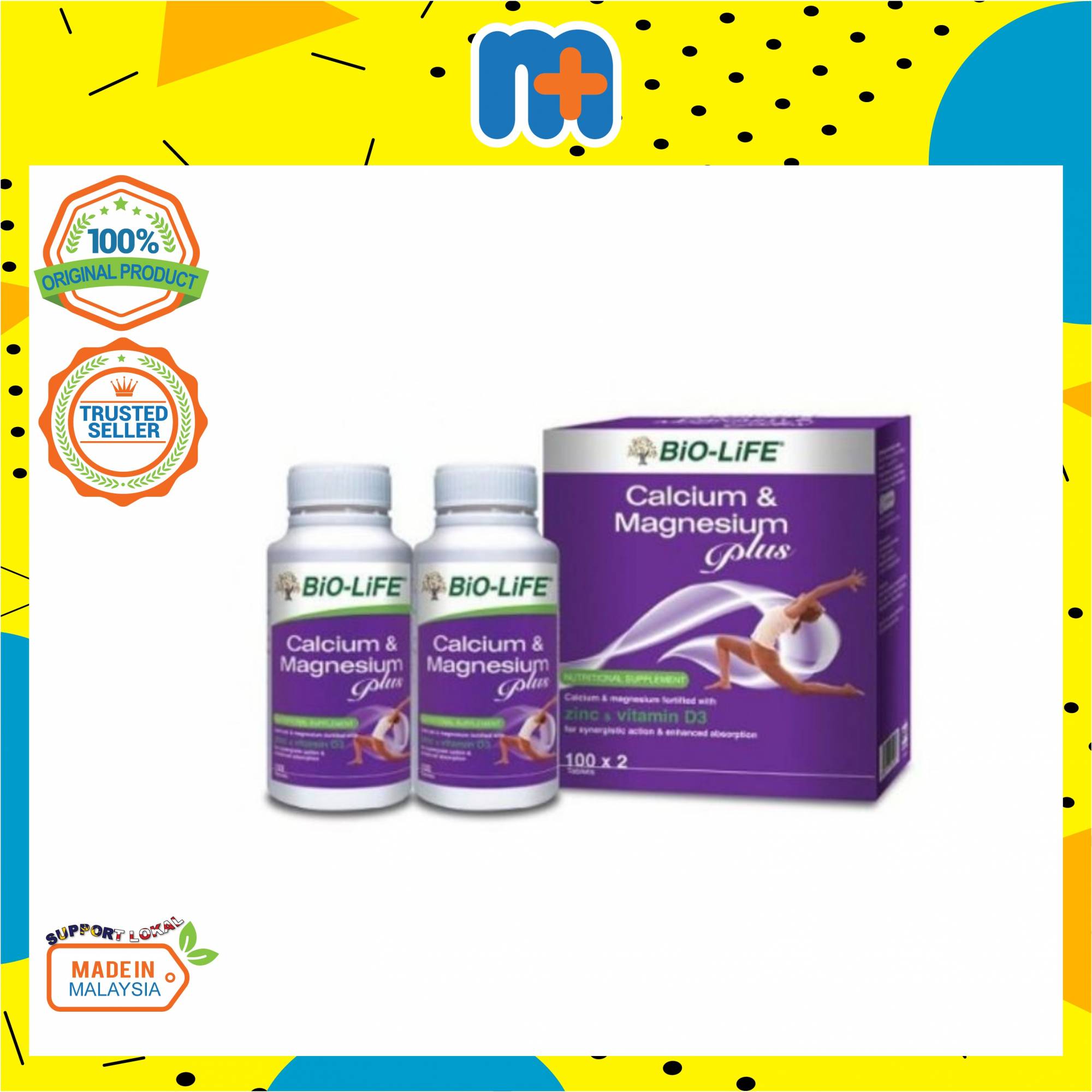 BIO-LIFE Calcium Magnesium Plus Tablet 100's x 2