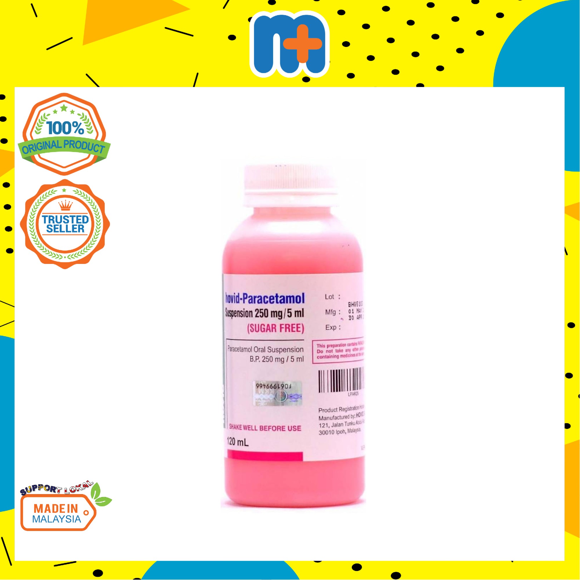 HOVID PARMOL SUSPENSION 250MG/5ML 120ML