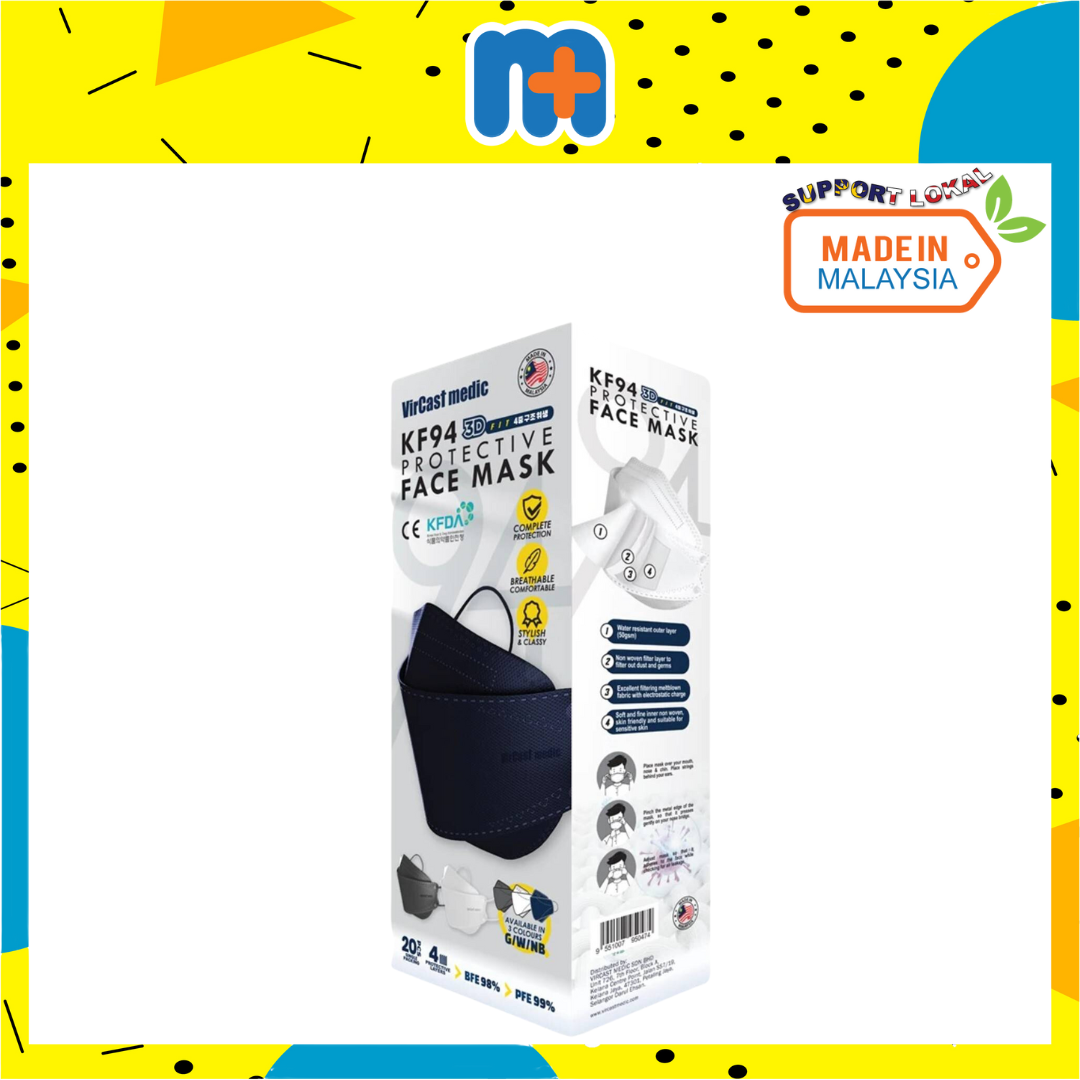 [MPLUS] VIRCAST MEDIC KF94 4-Ply Protective Face Mask (Earloop) 20s